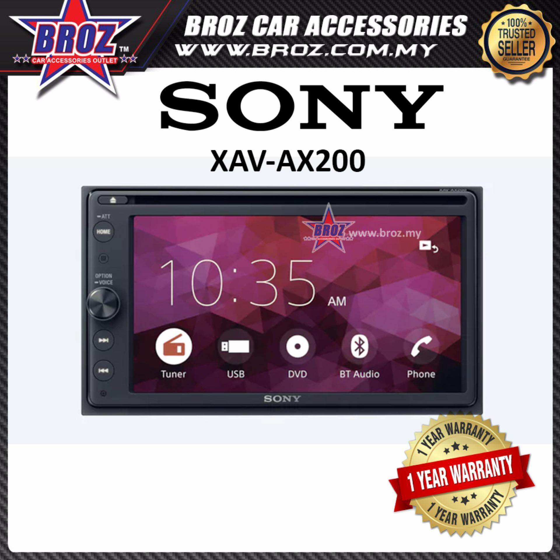 Sony XAV-AX200 6.4" Double DIN Apple CarPlay Android Auto DVD Audio ...