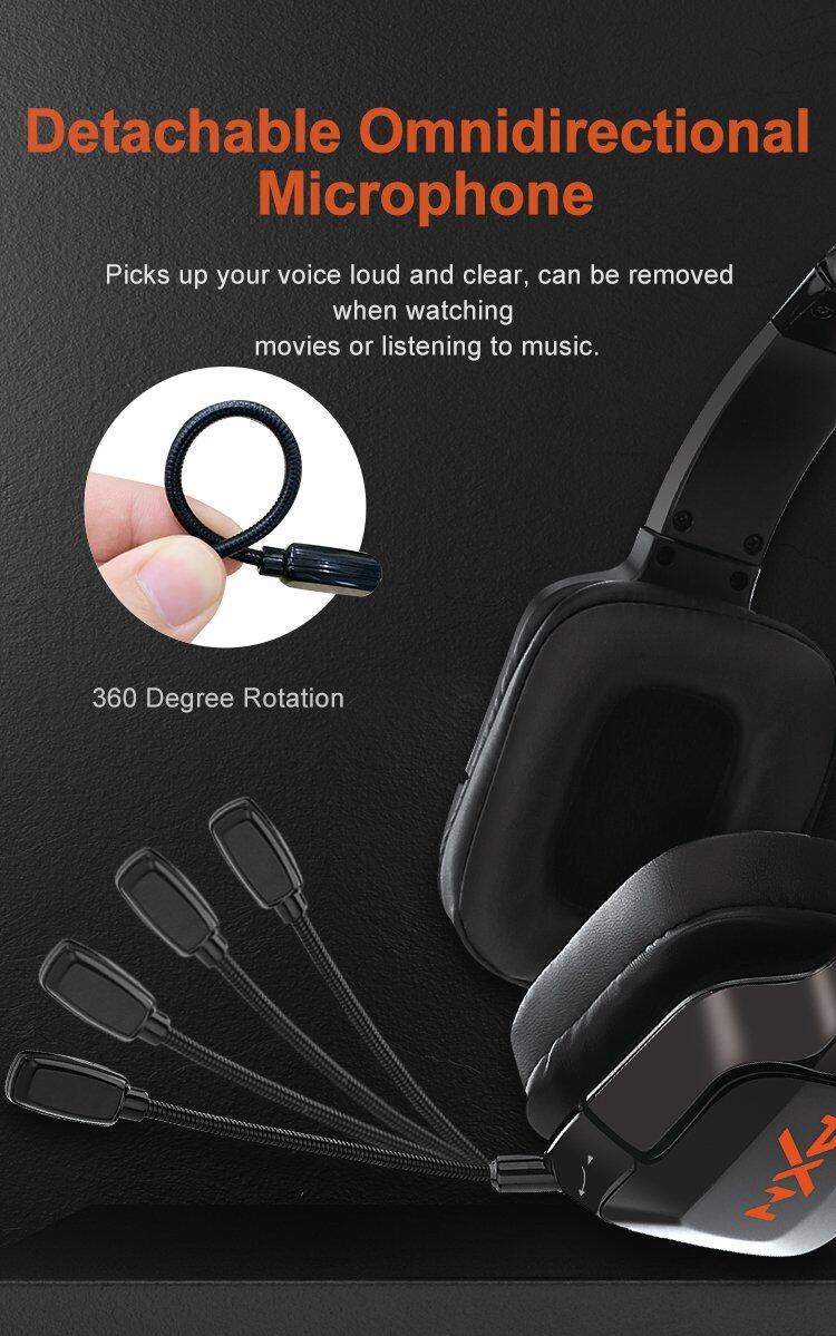 PXN U305 Wired Gaming Lightweight Design Headset with Omnidirectional ...