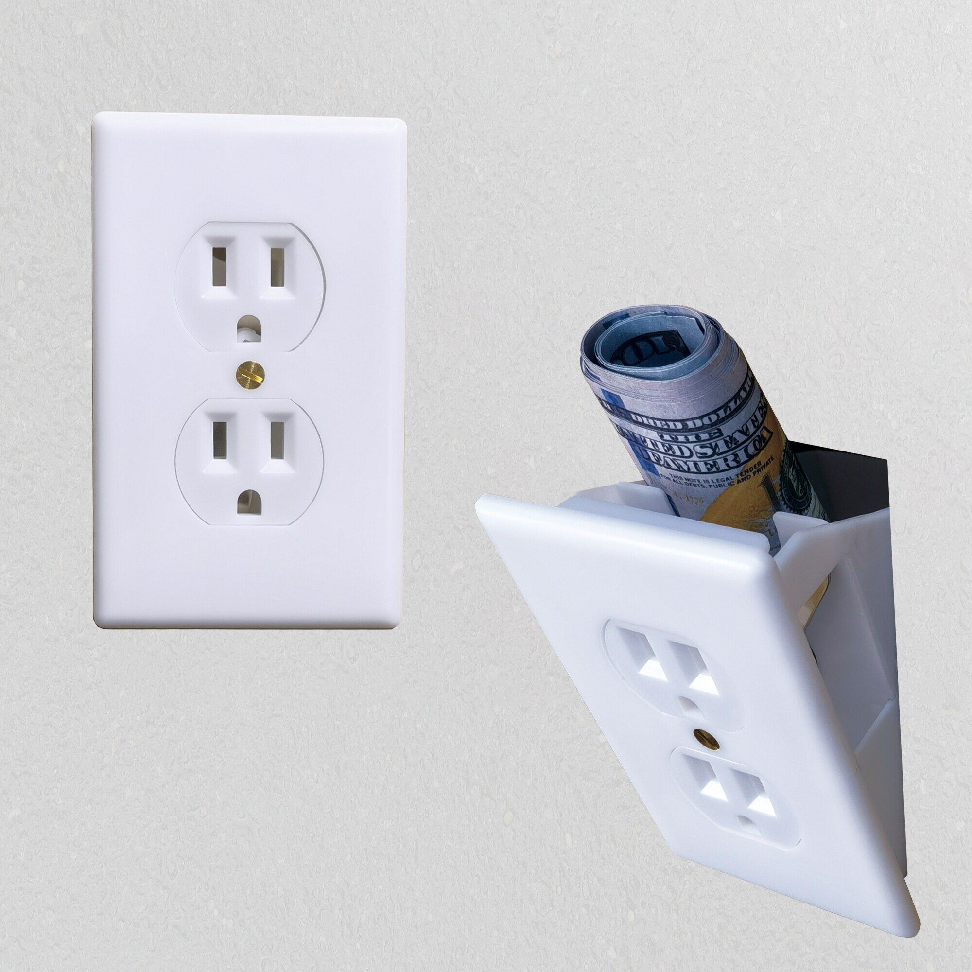 Hidden Wall Safe Outlet Electric Socket Safe Covert Wall Diversion ...