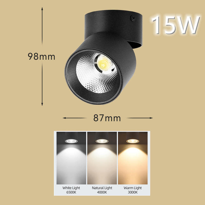 DINGLILIGHTING 7W Black LED Single Spotlight Fitting For Kitchen (Cool ...