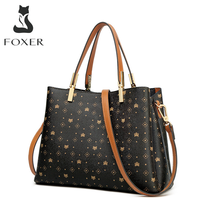 FOXER Shoulder Bag Women PVC Faux Leather Handbags for Women Ladies Top ...