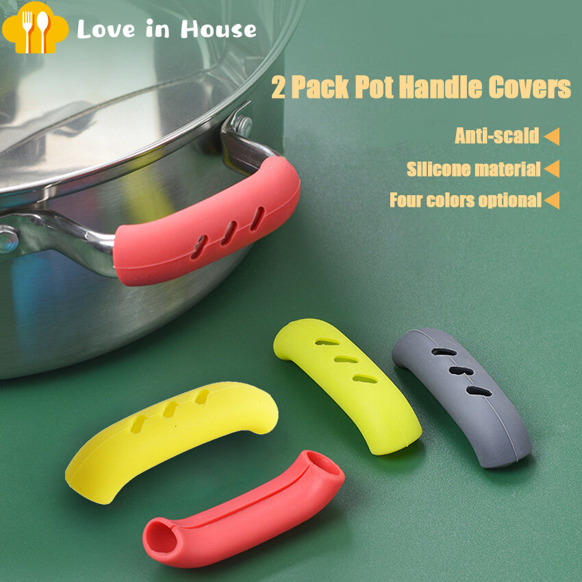 Silicone Handle Holder Hot Pot Mitts Potholders Rubber Covers Heat ...