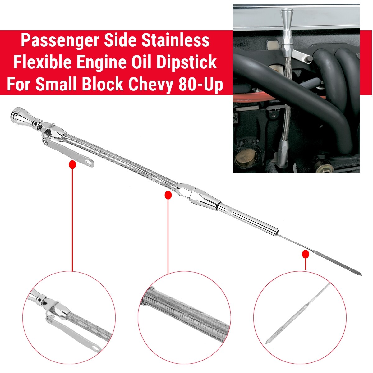 Generic SBC Passenger Side Stainless Flexible Engine Oil Dipstick For ...