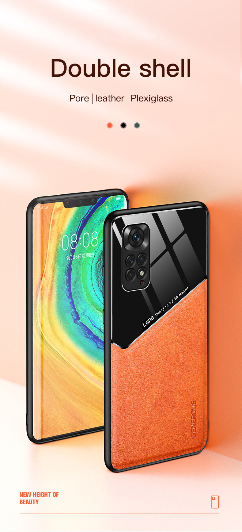 Lenuo for Xiaomi Redmi Note 11 4G / Note 11S Case Leather Texture Car ...