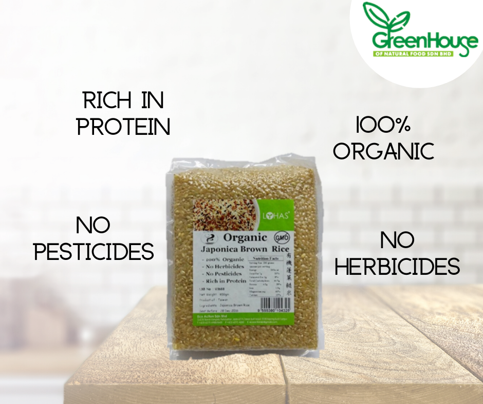 Lohas Organic Japonica Brown Rice 900G