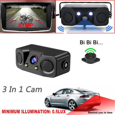 3 In 1 0.5LUX Car Rear View Camera Night Vision Camera Reverse Parking ...