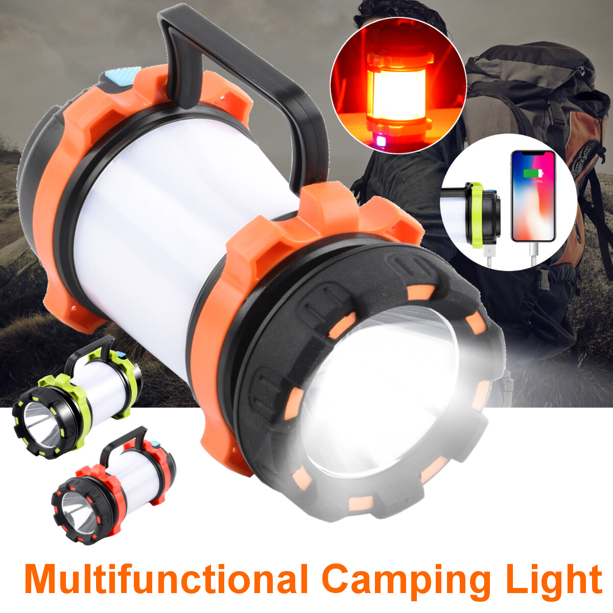 Generic Searchlight Flashlight Handheld Portable LED Spotlight For ...