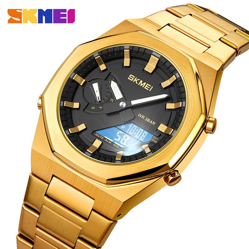 SKMEI นาฬิกากันน้ำสำหรับผู้ชาย,Jam Tangan Digital ลำลองใหม่นาฬิกาข้อมือปลุกน้ำหนักเบากันน้ำอเนก ...