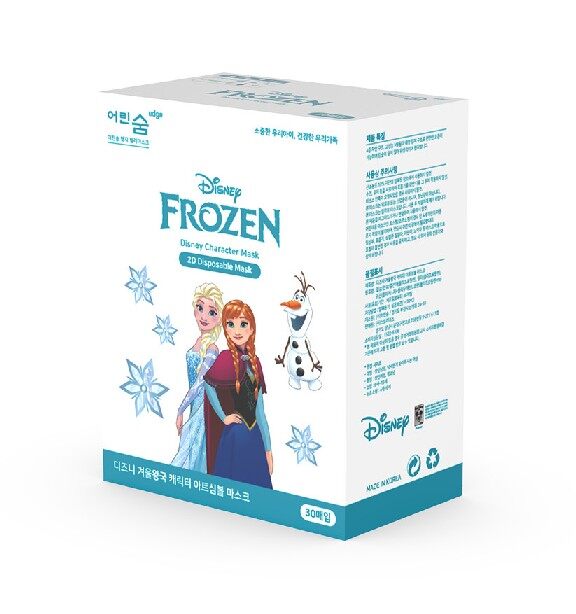 Made in Korea Disney Frozen 3 Types in a Box 4 Size Mask /Comfortable ...