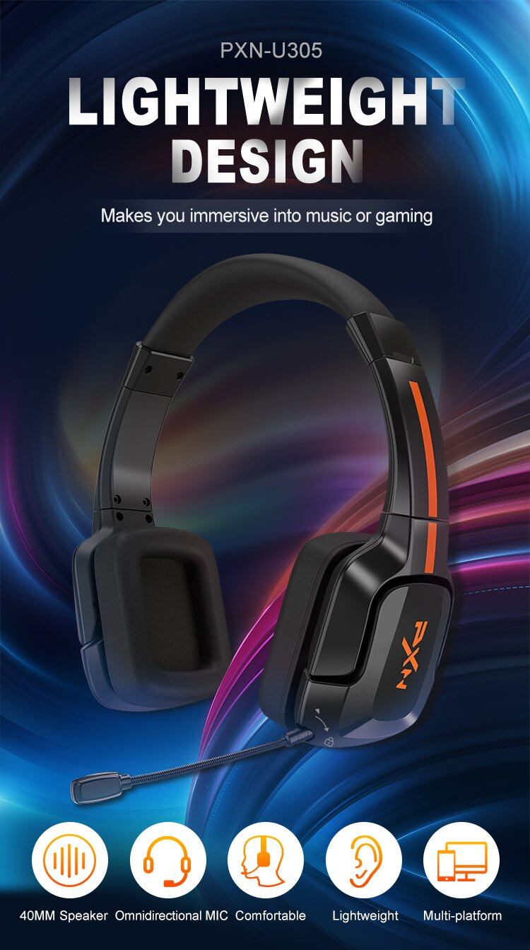 PXN U305 Wired Gaming Lightweight Design Headset with Omnidirectional ...