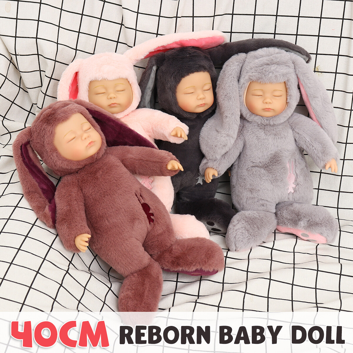 Generic 40CM Reborn Toy Rabbit Stuffed Fluffy Cuddly Plush Sloth Toy ...