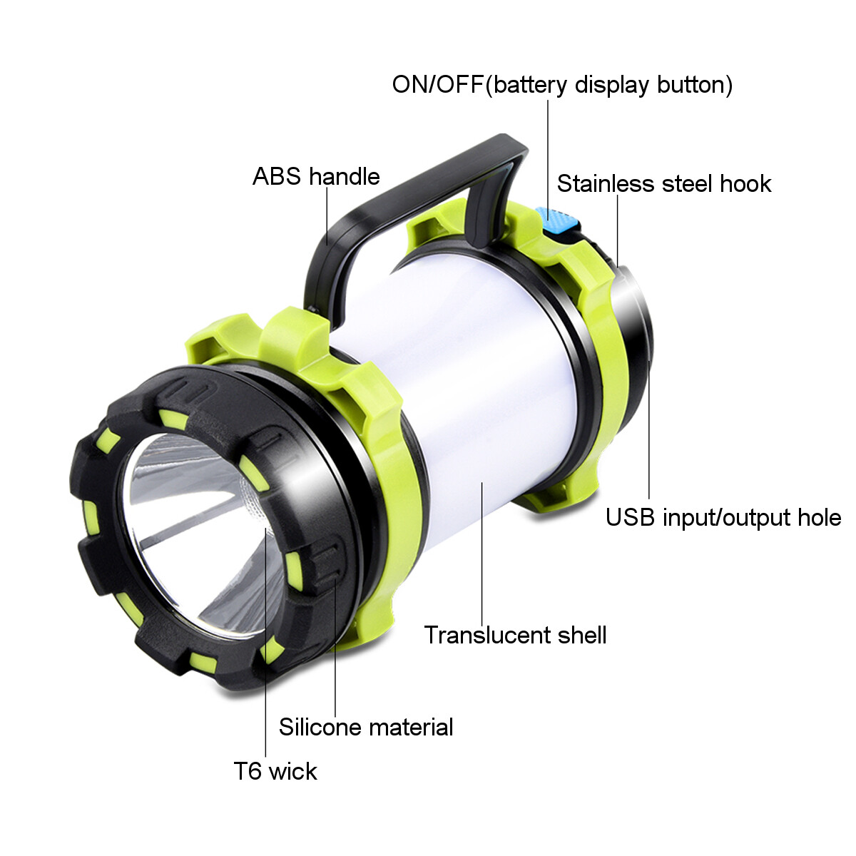 Generic Searchlight Flashlight Handheld Portable LED Spotlight For ...