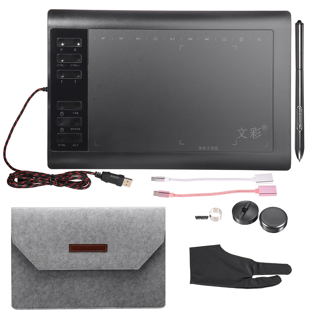 Generic 10x6''Electronic Drawing Board Digital Drawing Graphic Tablet ...