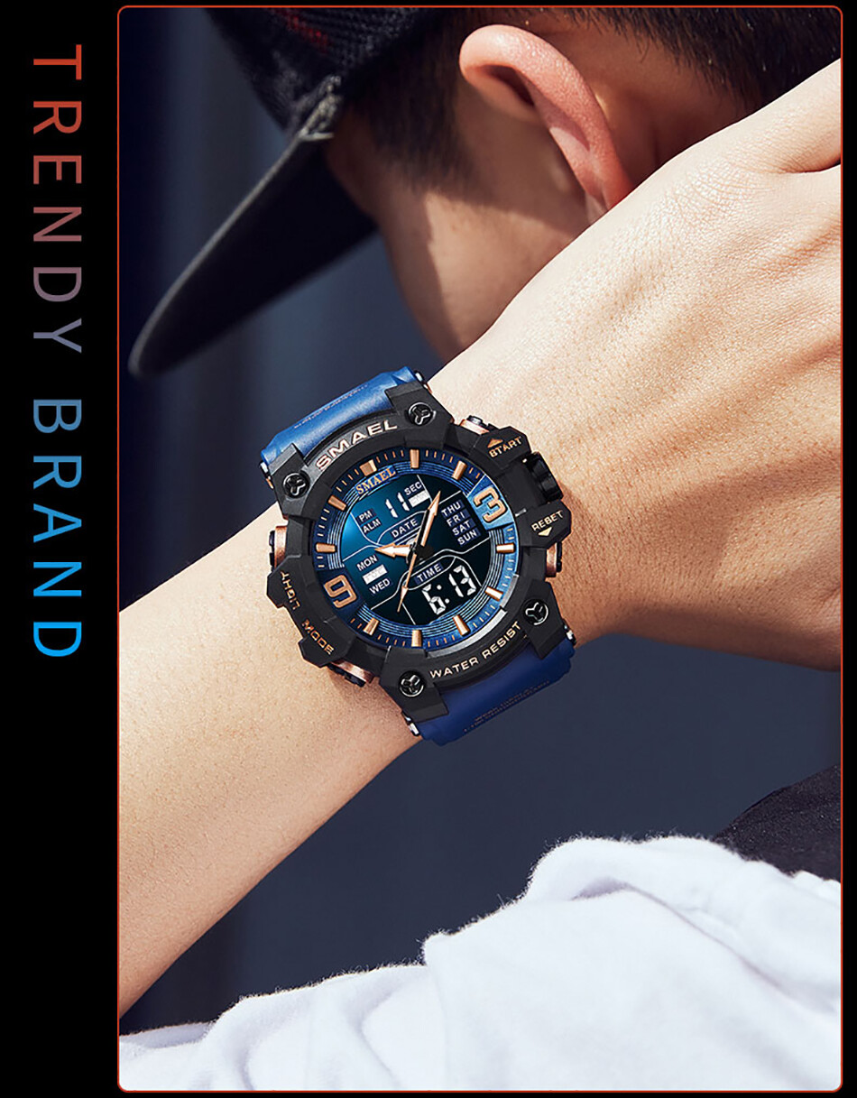 Kleine Top-Typen Mann Hand Uhr Genaue Zeit Digital Analog Haut 50M ...