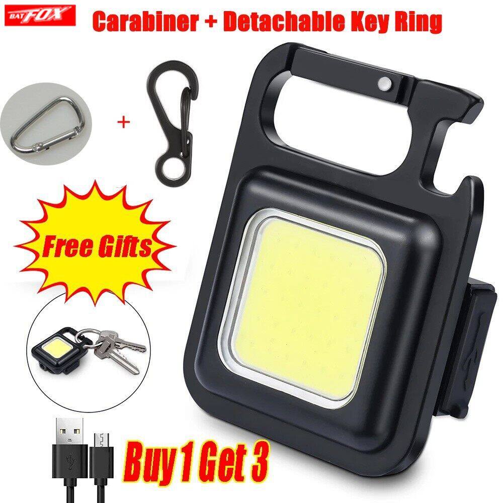 500LM COB Light Mini Keychain Led Light Flashlight Multi Function Mini ...