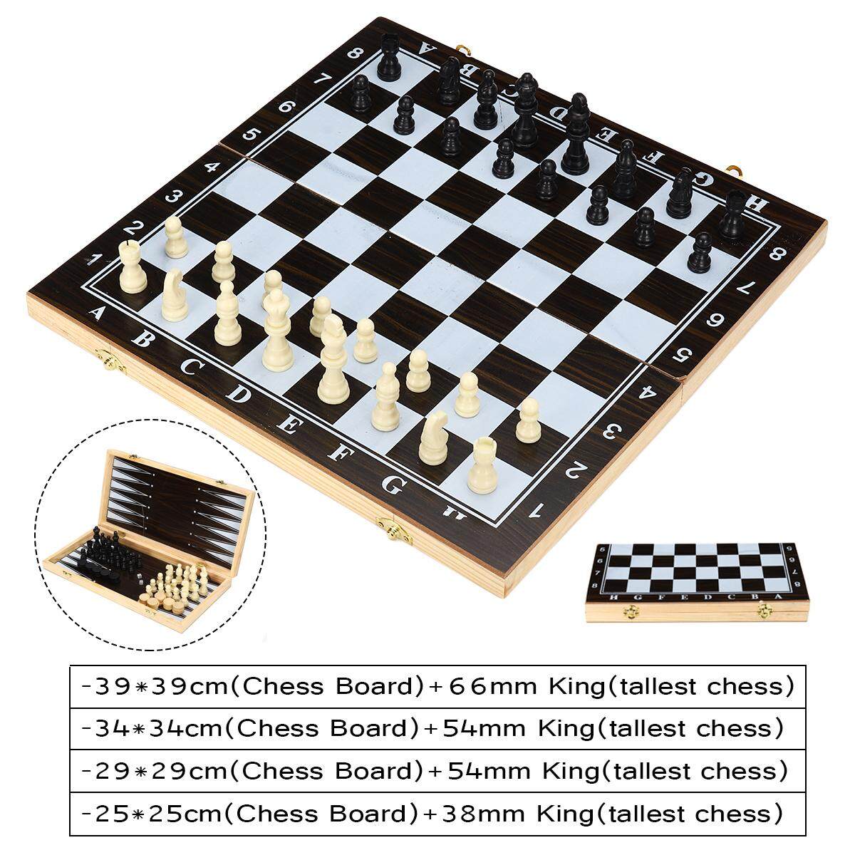 Generic 3 In1 Foldable Chess Set Kit Multifunctional Chess Board ...