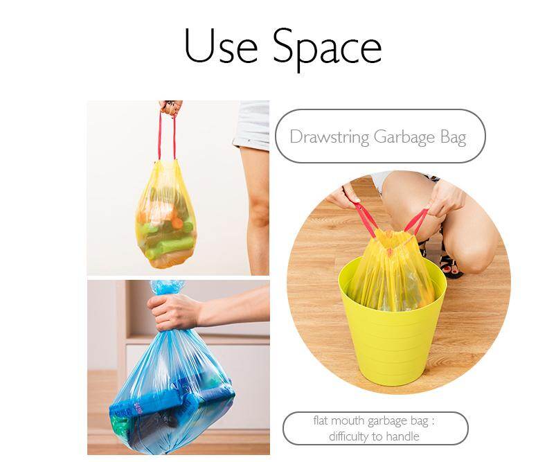 SOKANO Automatic Closing Garbage Bags with Rope (45cm x 55cm) 15 Pcs ...