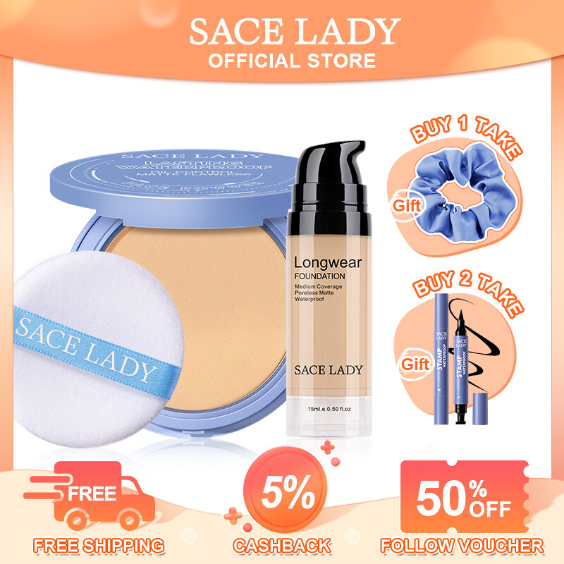 SACE LADY Lasting-Duo Makeup Set Long-lasting Liquid Foundation (15ml ...