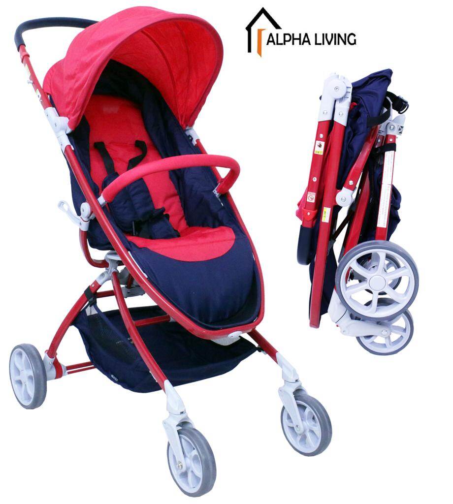 Alpha Living BAY0057 Travel Stroller 4 Wheel Folding High View Pram ...