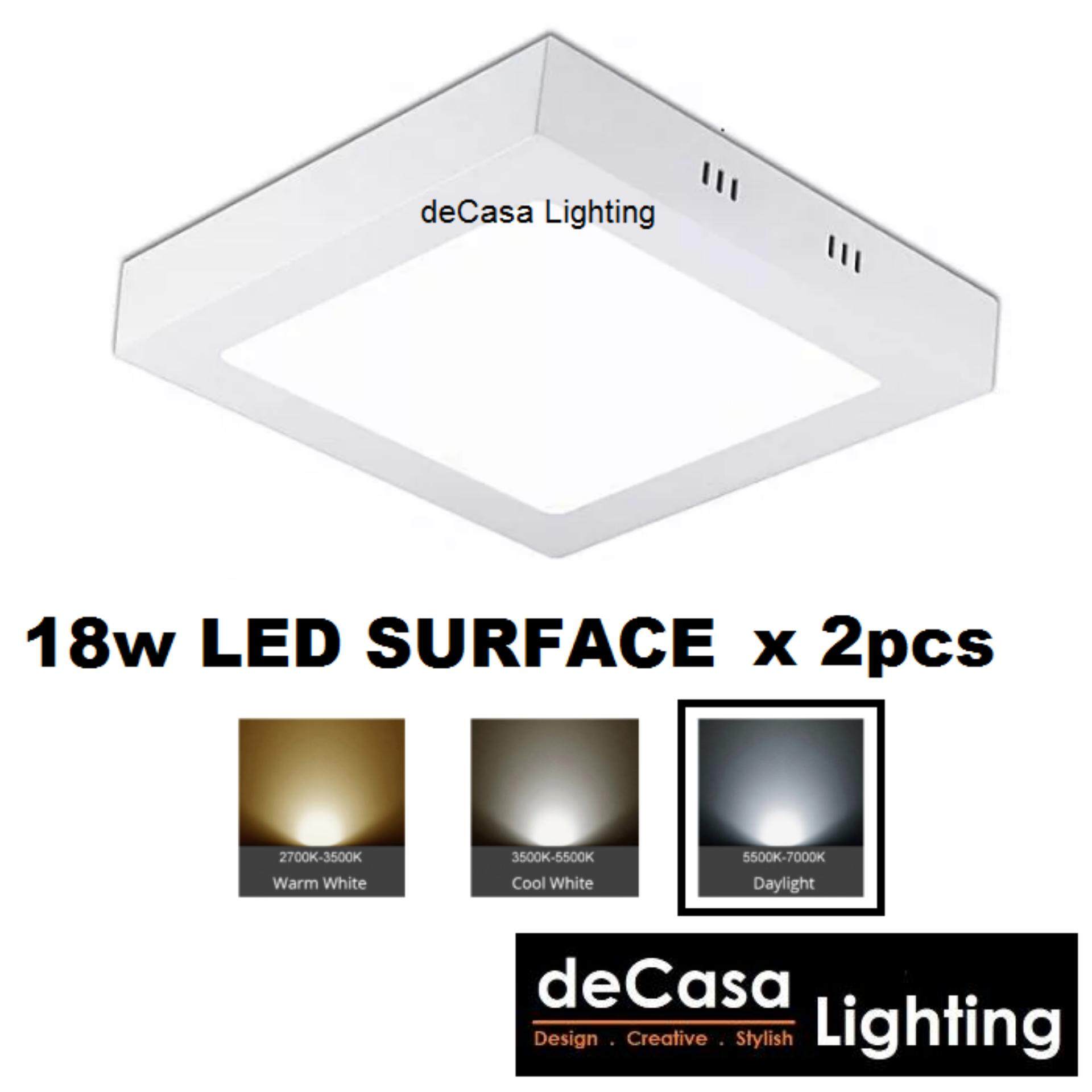 2pcs Led 18w Ceiling Light Square Cube White Light Surface Modern ...