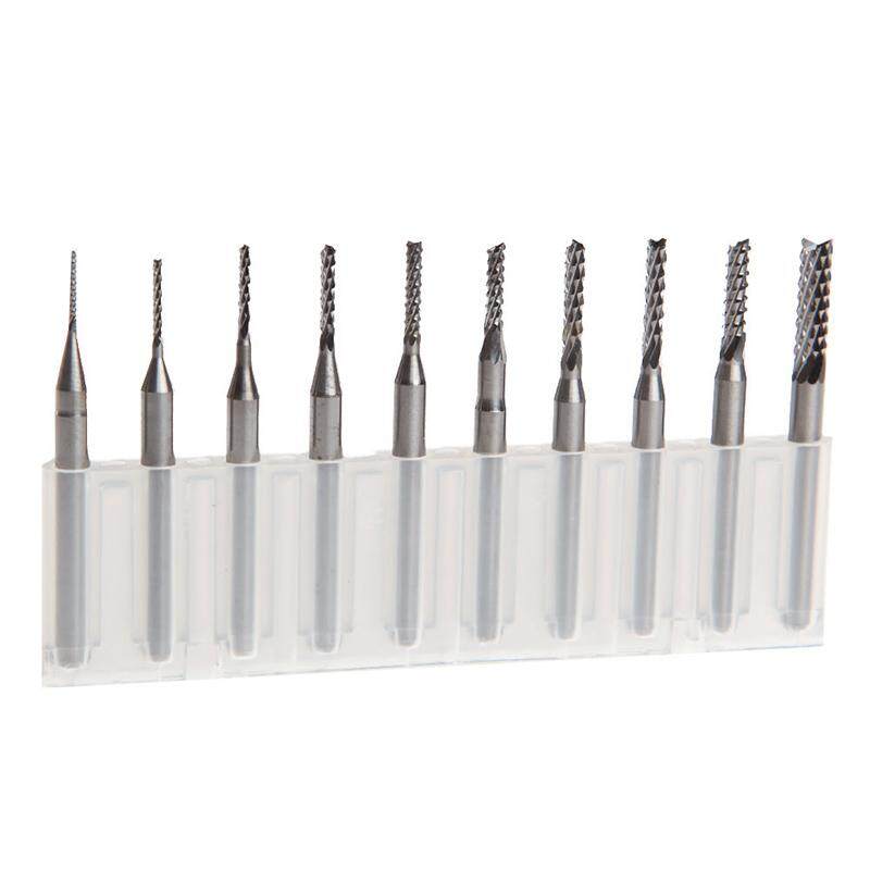 10Pcs 1/8'' Shank 1.2mm PCB Drill Bit Engraving Cutter Rotary CNC End ...