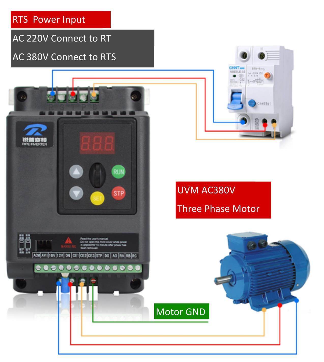 AC 220V Single Phase To 380V 3 Phase Converter Motor Speed Inverter