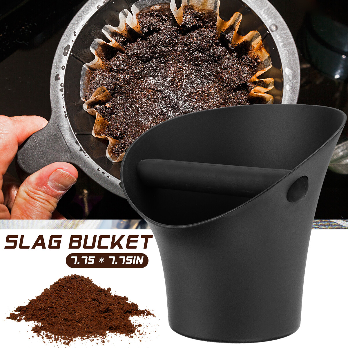 Generic Waste Container Espresso Grinds Knock Box Coffee Tamper Bin ...