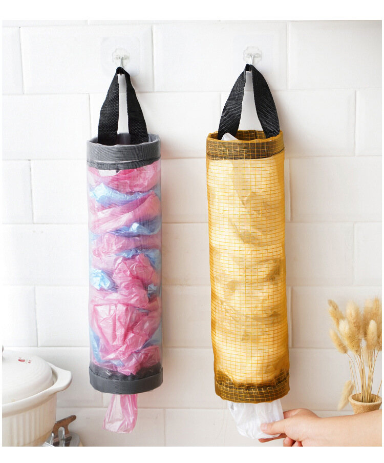 Kitchen Garbage Bag Storage Hanging Bag Wall-Mounted Convenient Round ...